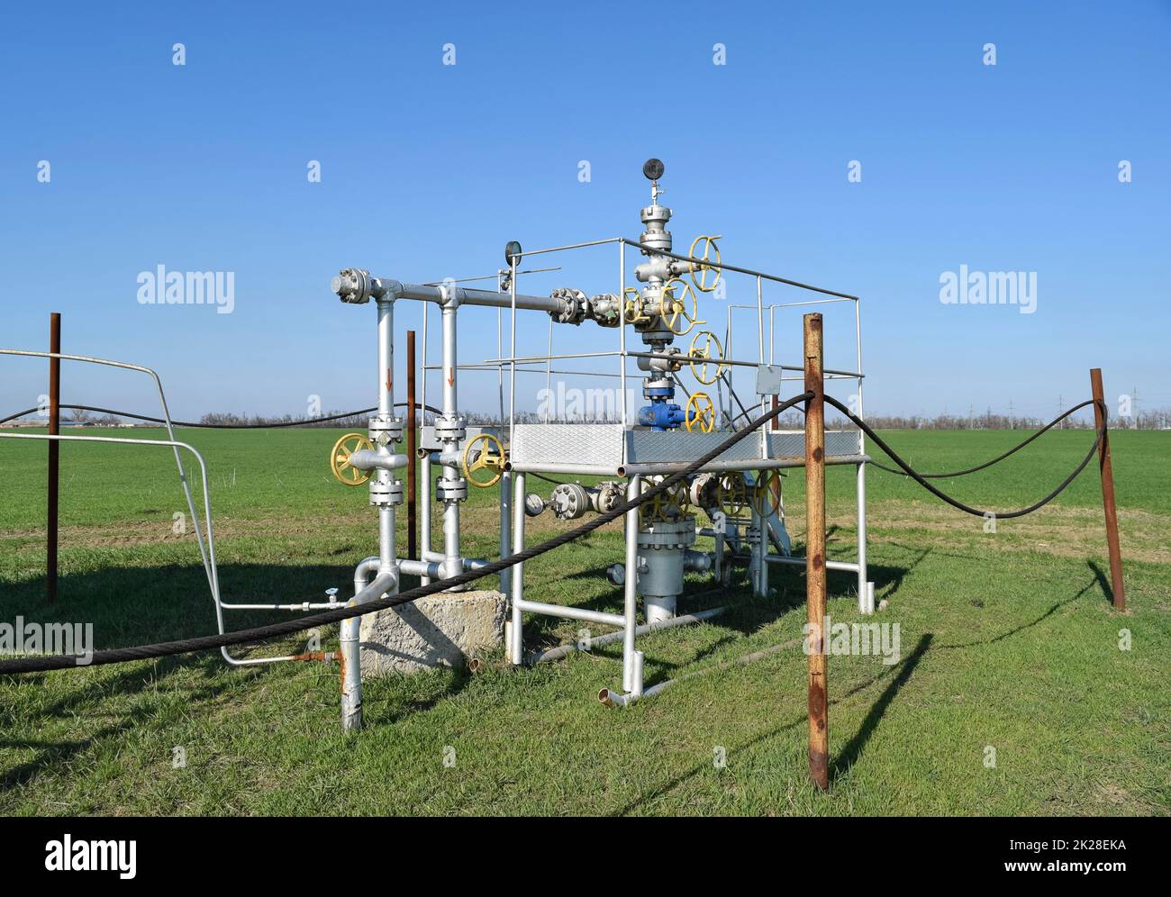 The equipment and technologies on oil fields. Oil well Stock Photo - Alamy