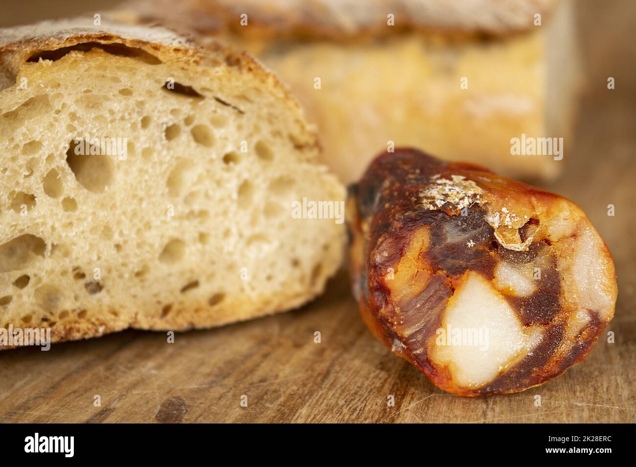artisan salami and bread Stock Photo - Alamy