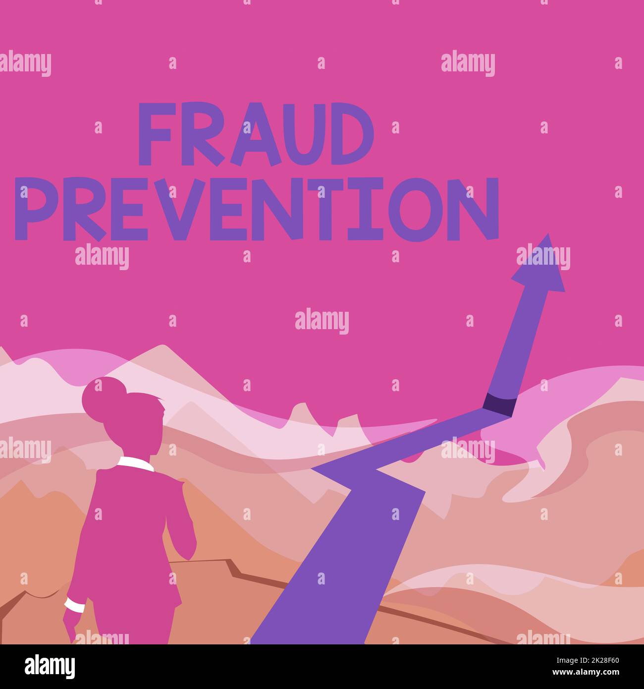 Text caption presenting Fraud Prevention. Business approach stop from ...