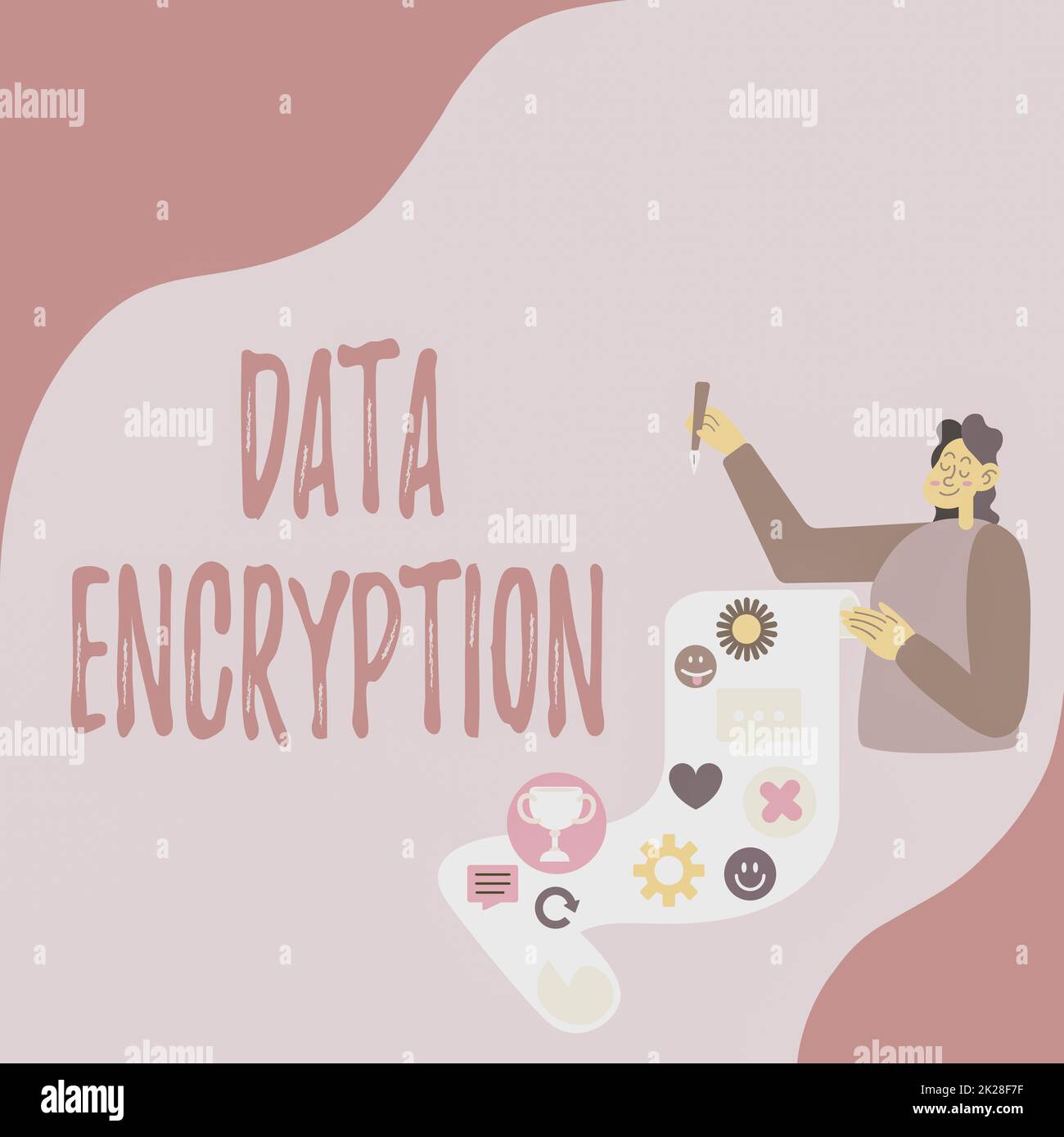 Sign Displaying Data Encryption Business Approach Symmetrickey Algorithm For The Encrypting 