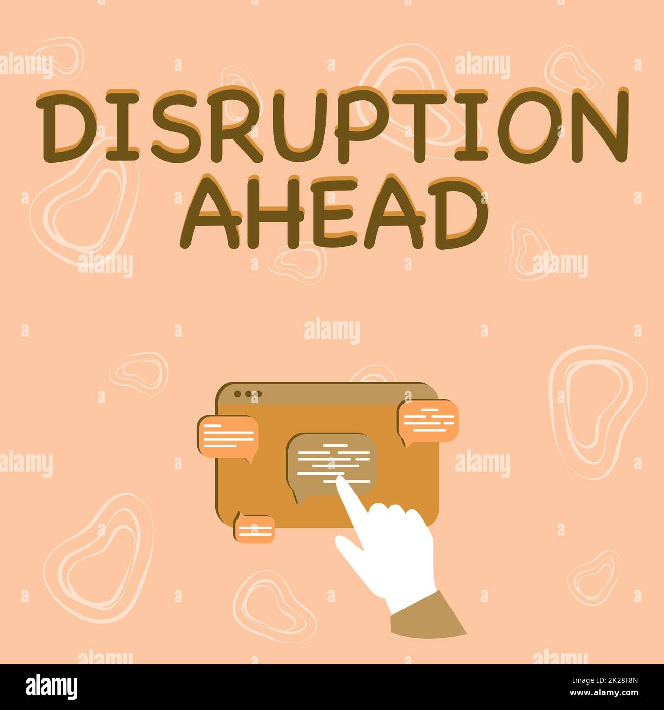 Text sign showing Disruption Ahead. Word Written on Transformation that ...