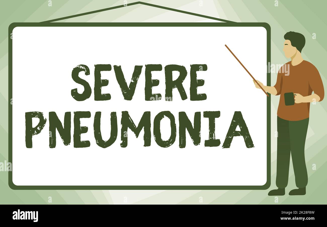 Conceptual display Severe Pneumonia. Word for acute disease that is ...