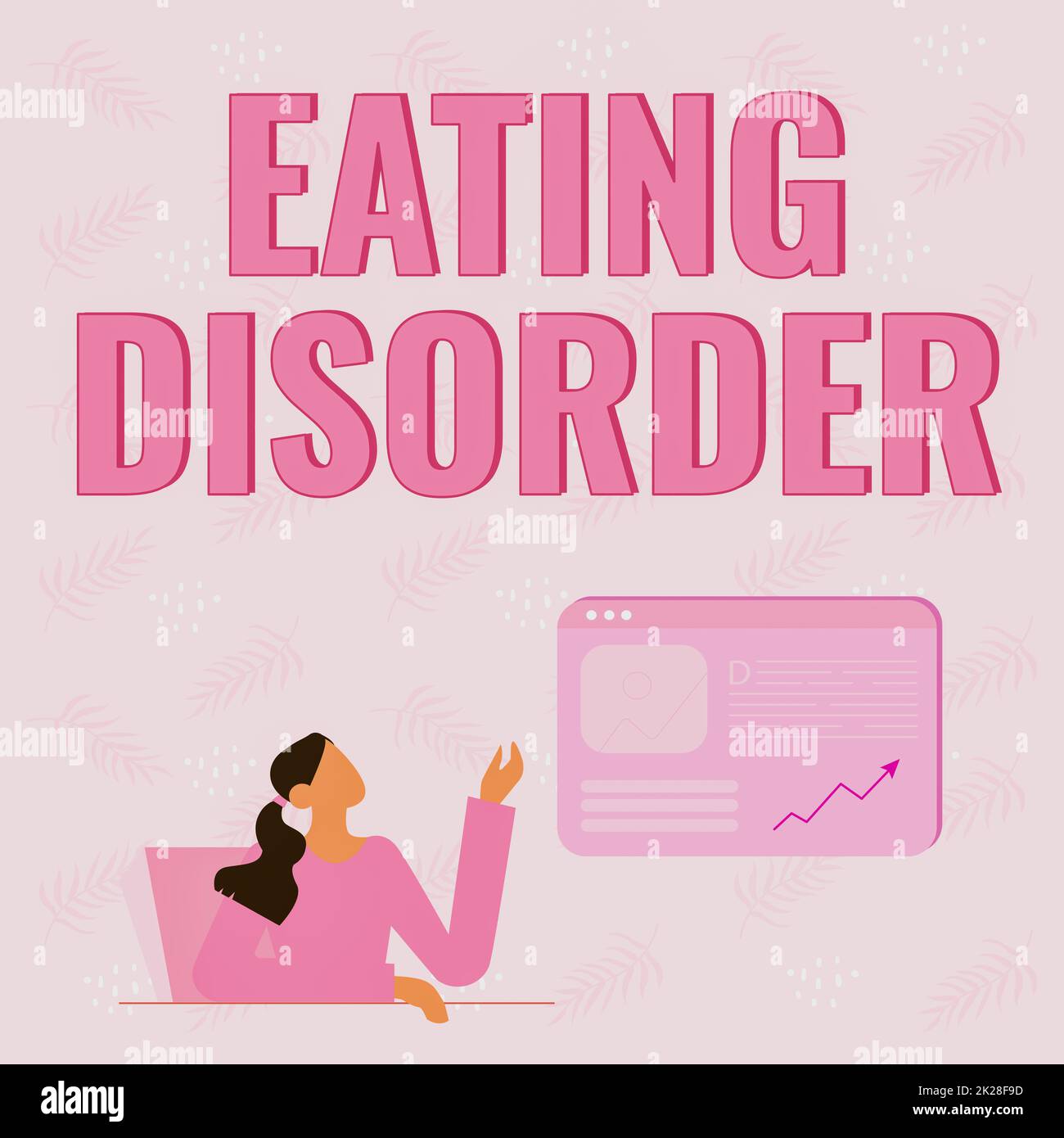 Text caption presenting Eating Disorder. Word for characterized by ...