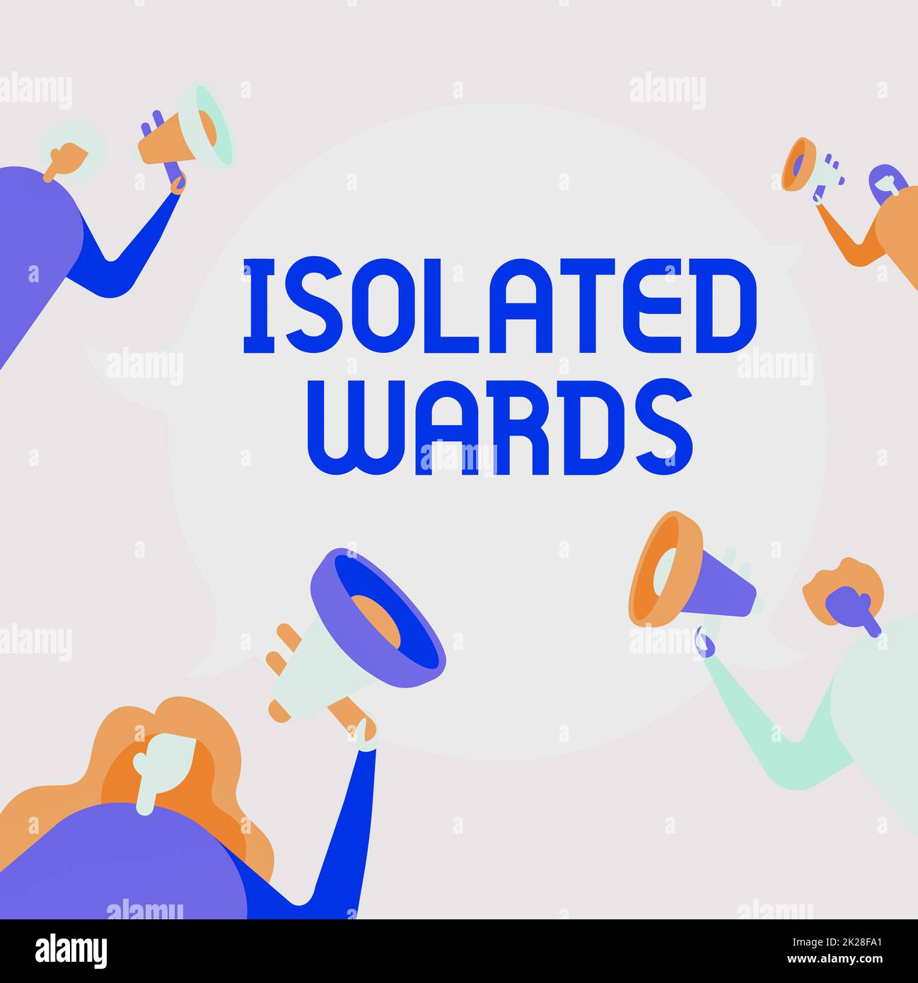 Text caption presenting Isolated Wards. Business idea far away from ...