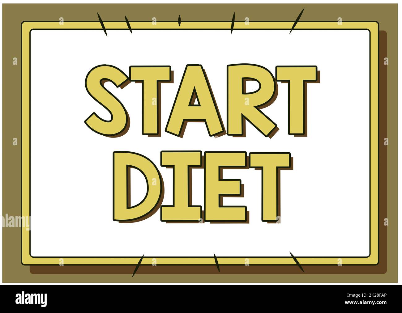 Text sign showing Start Diet. Word Written on special course food to ...