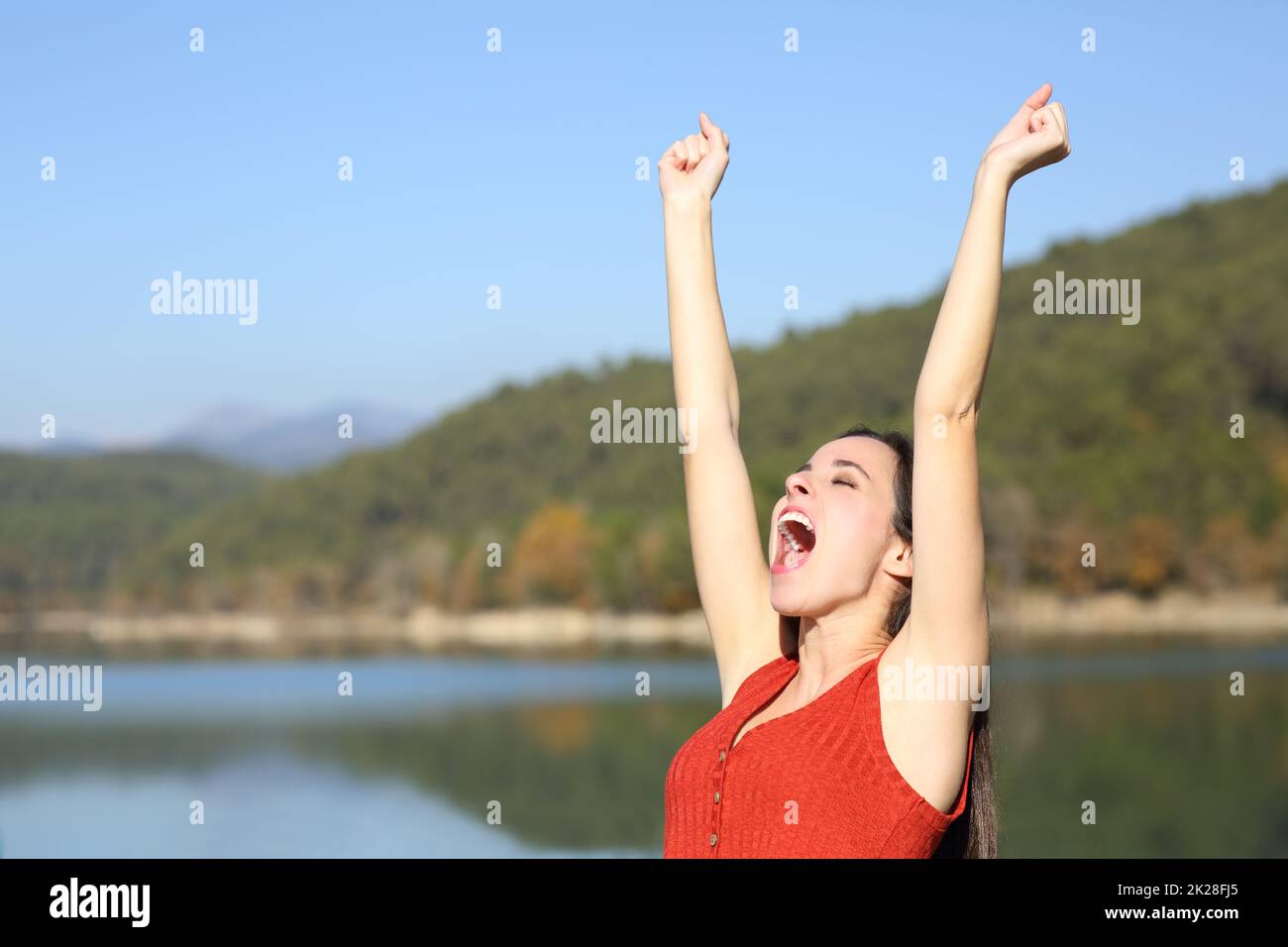 Woman euphoric hi-res stock photography and images - Alamy