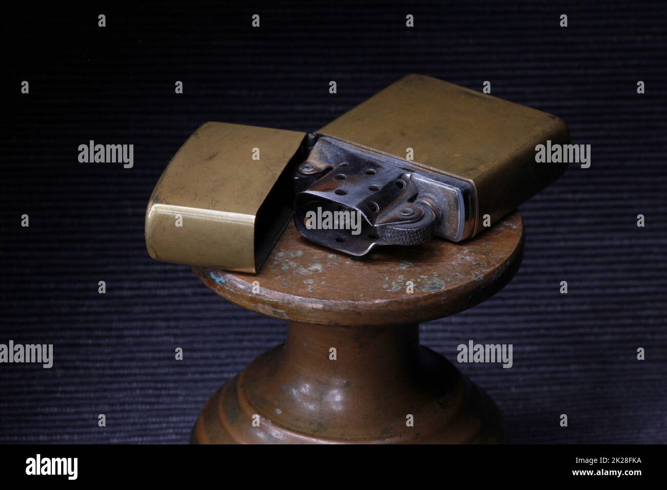 brass petrol lighter still life Stock Photo - Alamy