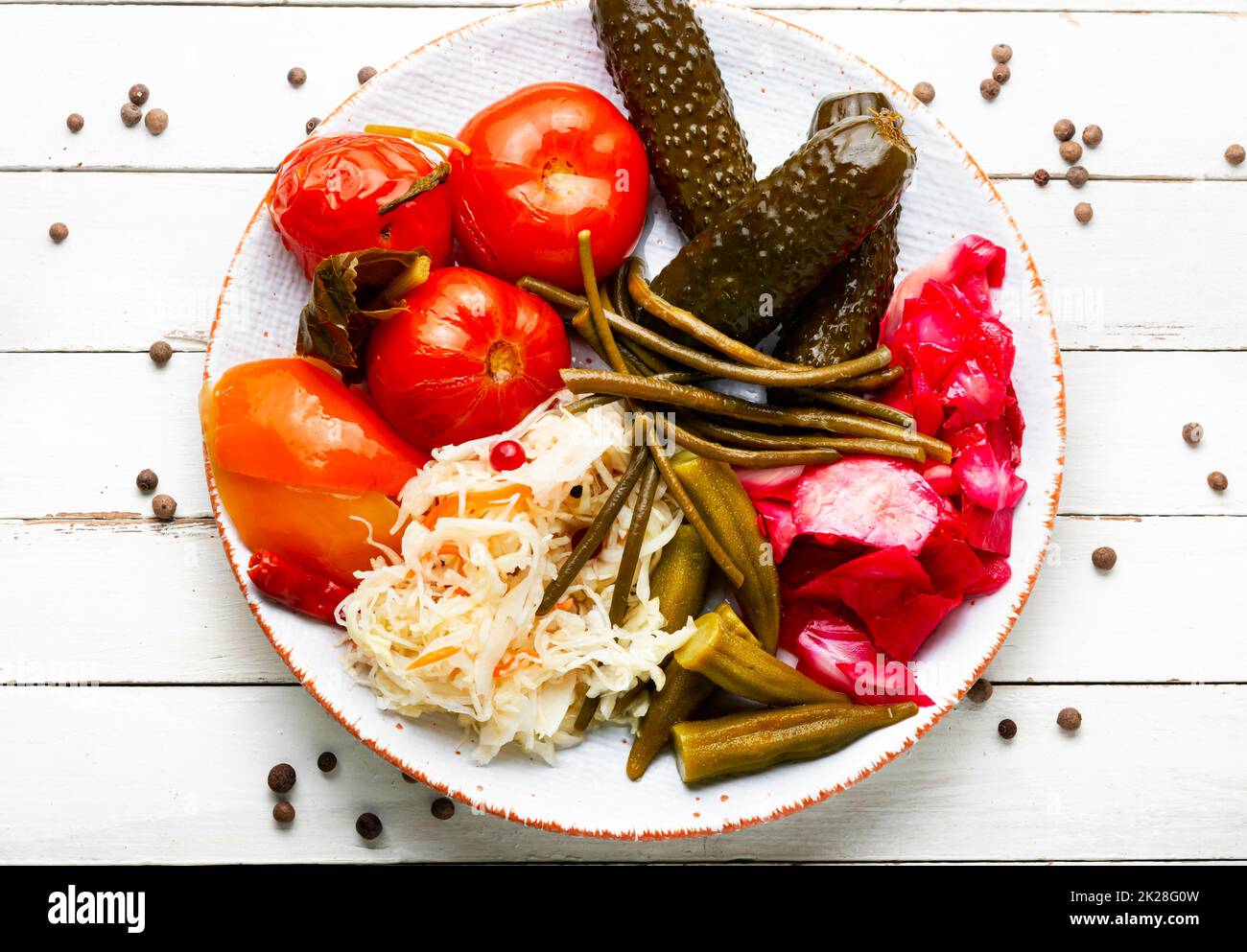 Delicious homemade pickles, pickled mix Stock Photo - Alamy