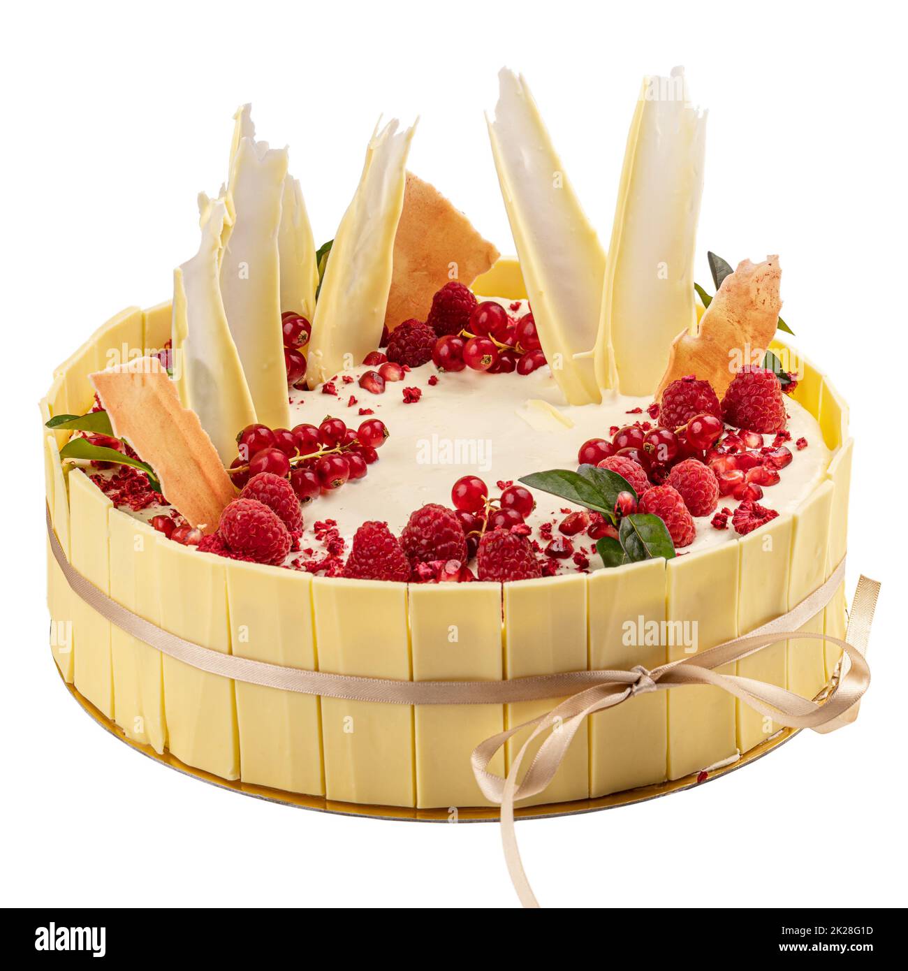 Whole white chocolate cake Stock Photo - Alamy