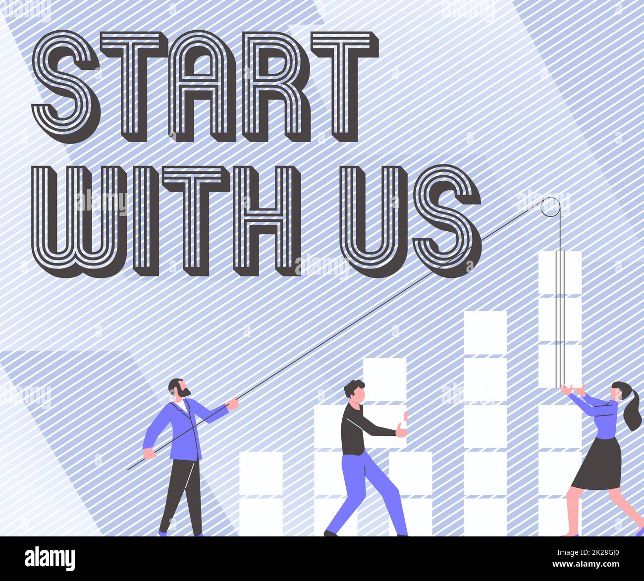 Handwriting text Start With Us. Business idea Get started on our ...