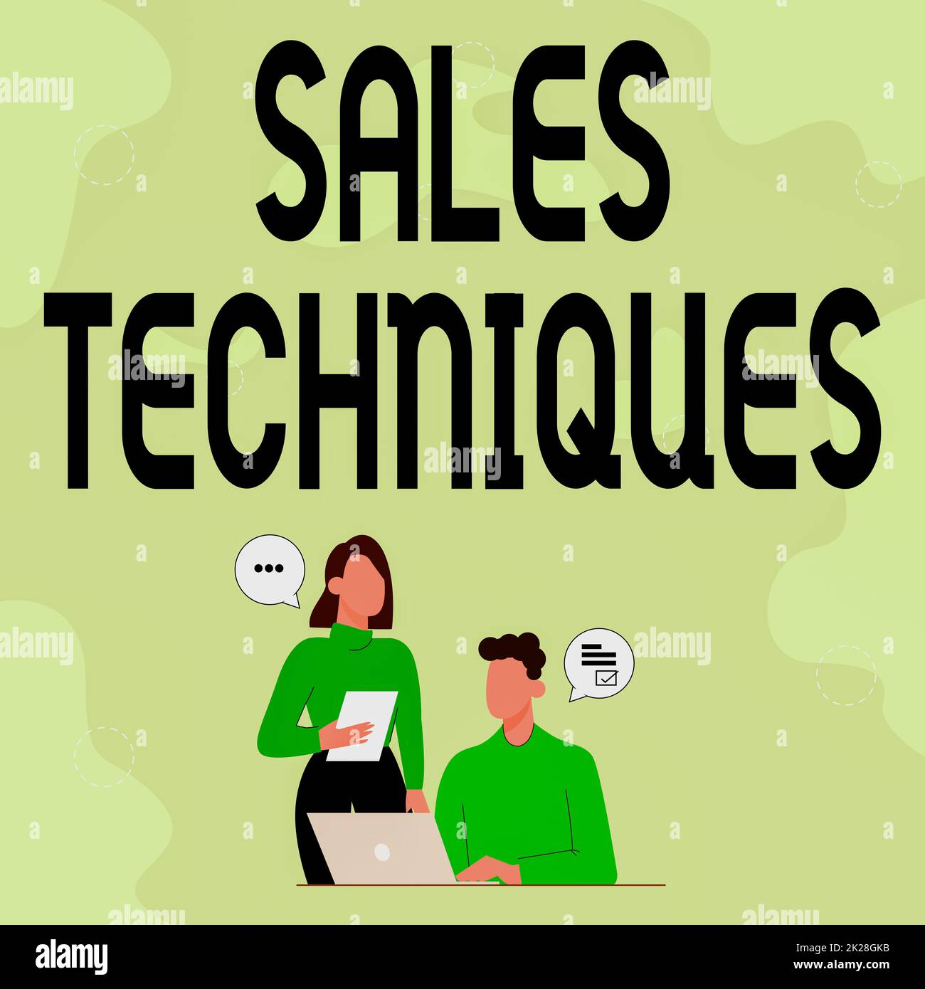 Conceptual caption Sales Techniques. Business showcase methods that ...