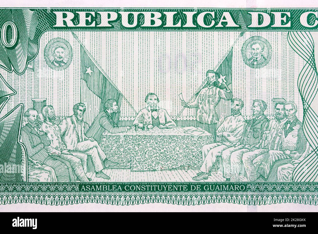 The Constituent Assembly Guaimaro from Cuban money Stock Photo - Alamy