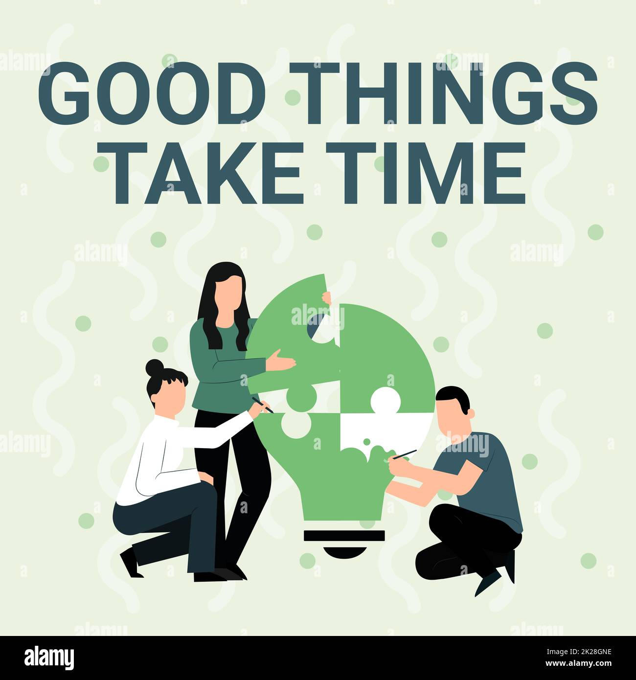 Text sign showing Good Things Take Time. Conceptual photo Be patient ...