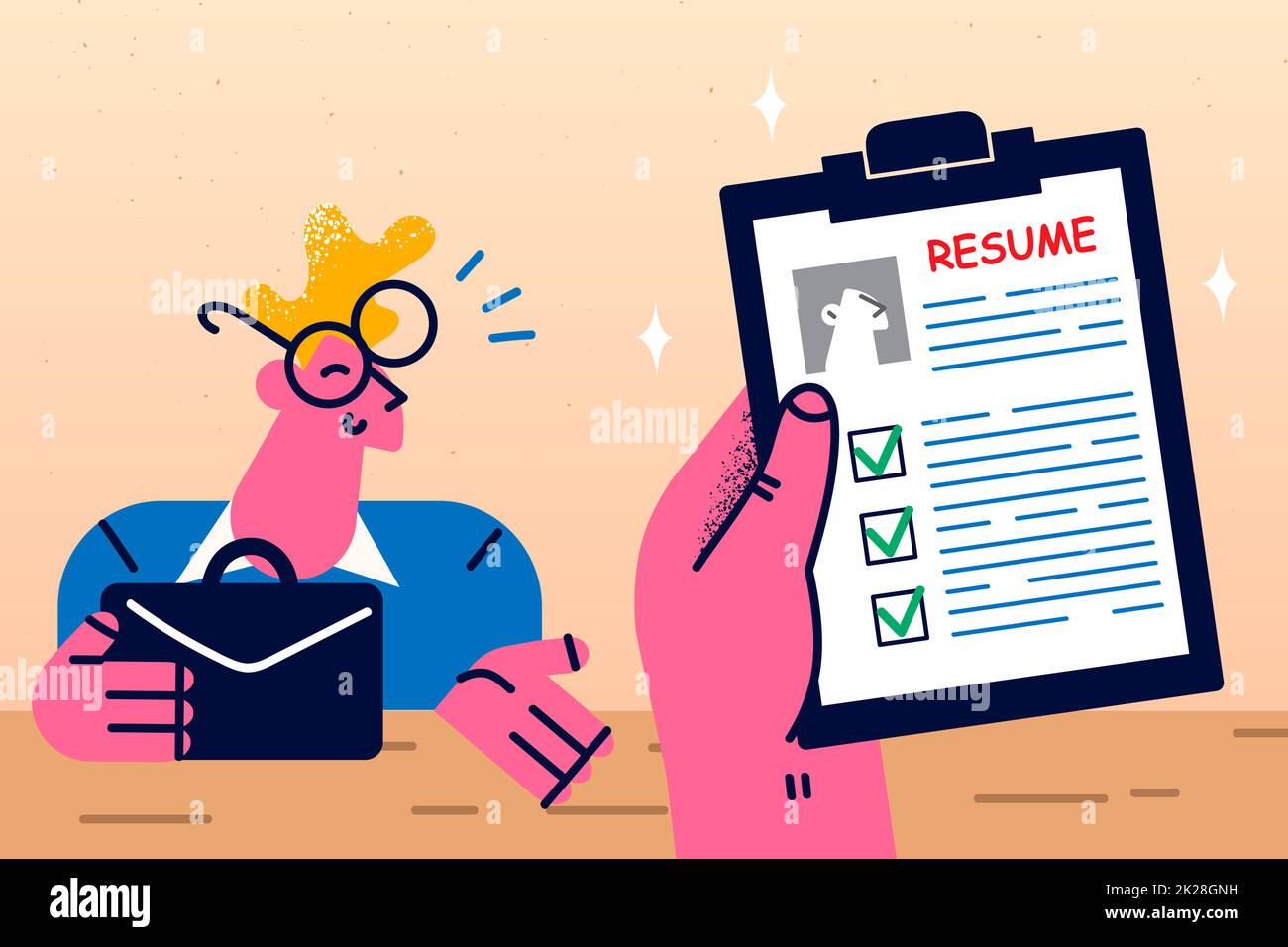 Male candidate have interview with employer in office Stock Photo - Alamy