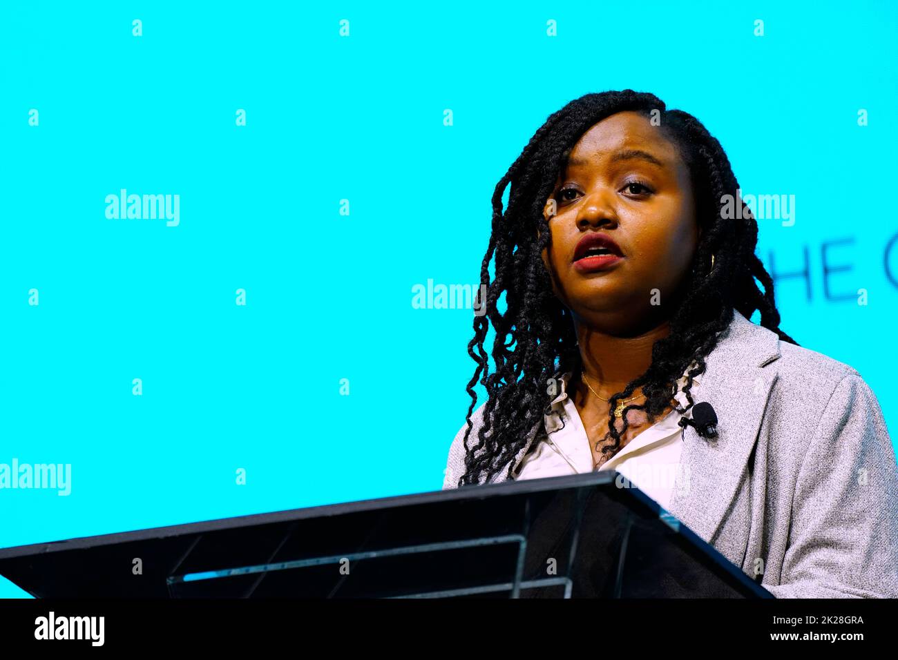 09/18/2022 New York, New York Wawira Njiru speaks onstage at The ...