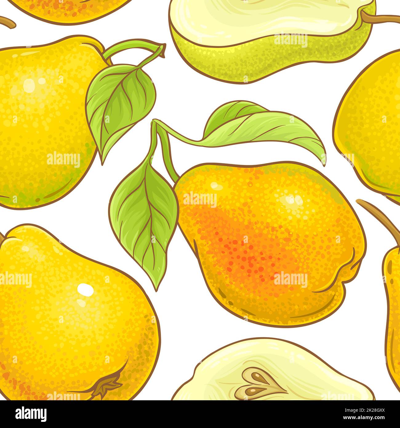 pear fruits vector pattern on white background Stock Photo - Alamy