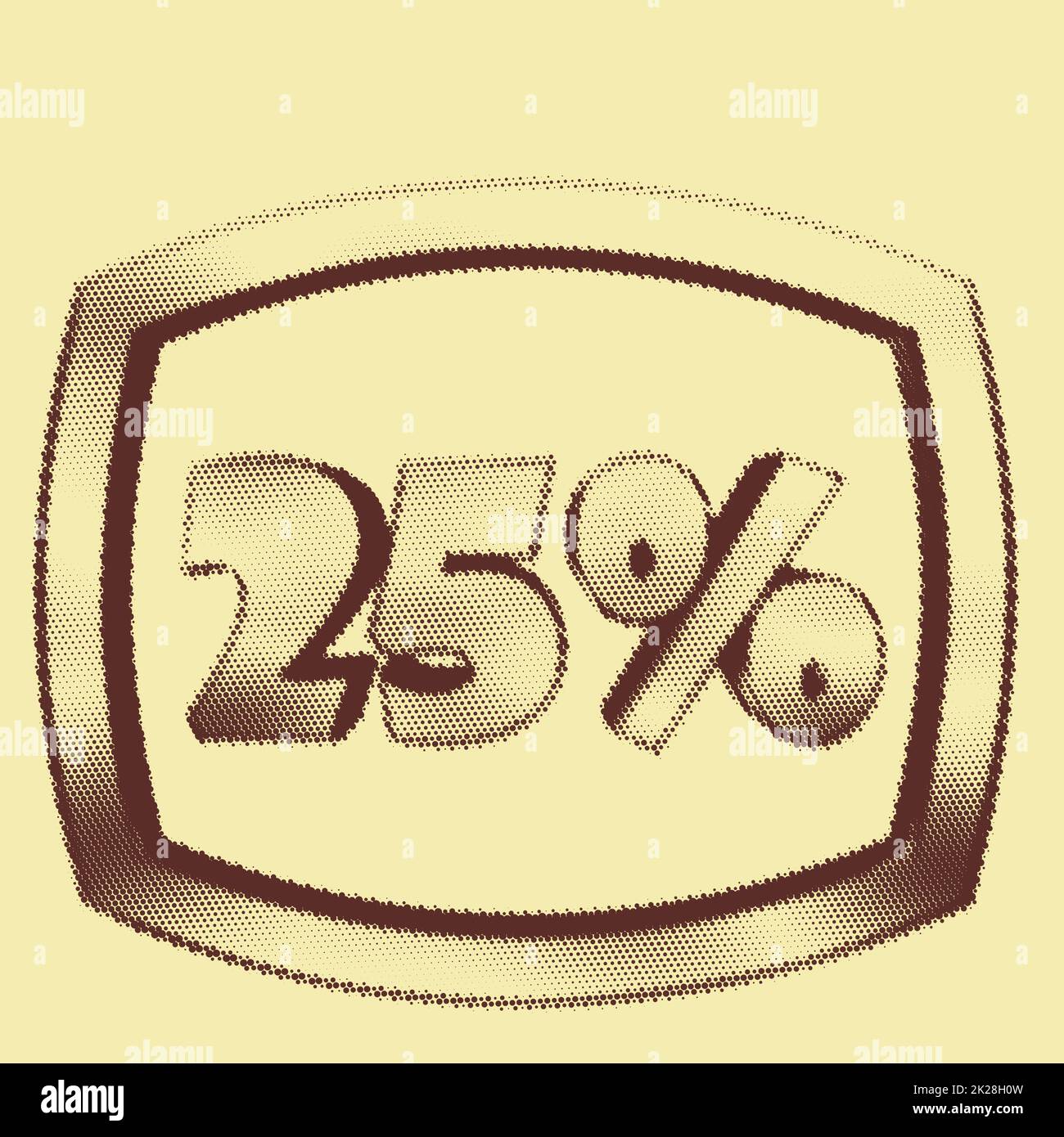 25%, 25 percent as a 3D illustration, 3D rendering Stock Photo - Alamy