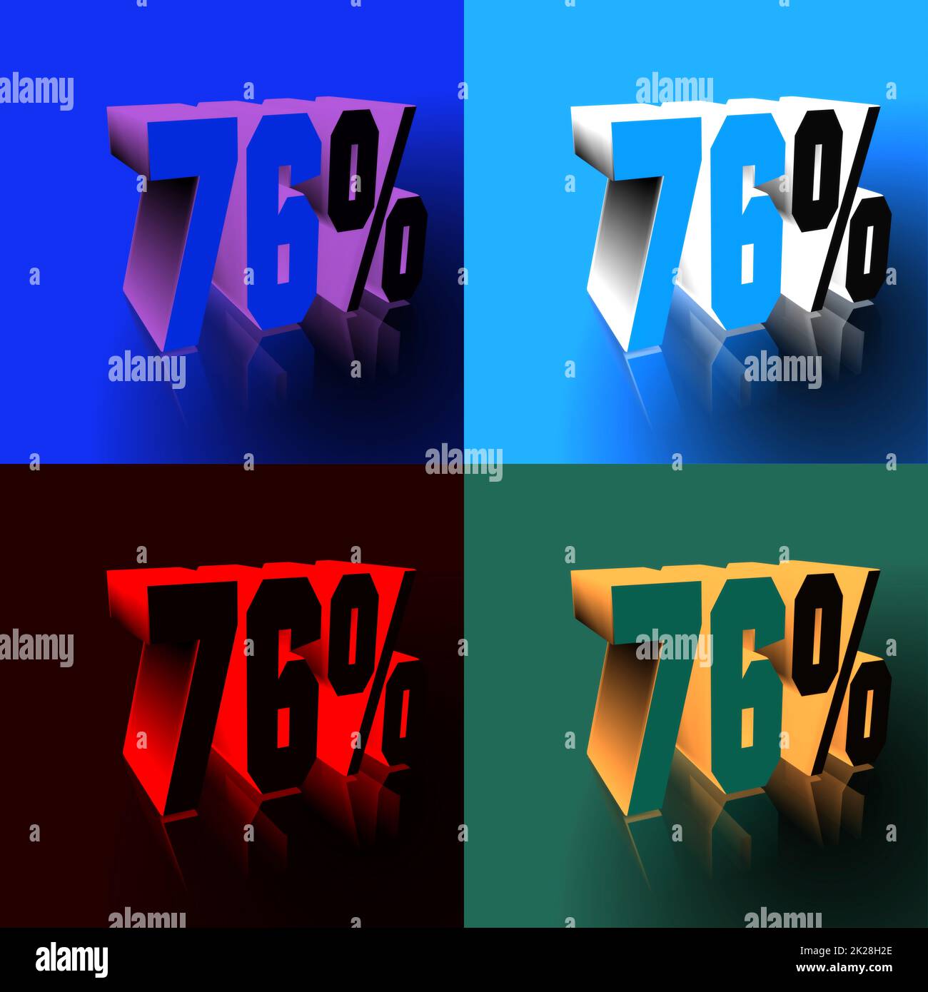 3d number 76 hi-res stock photography and images - Alamy