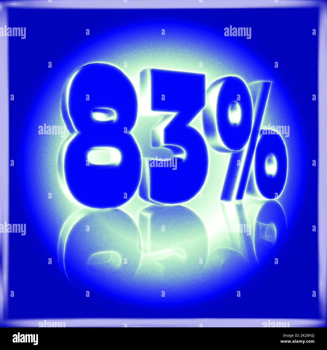 83%, 83 percent as a 3D illustration, 3D rendering Stock Photo - Alamy