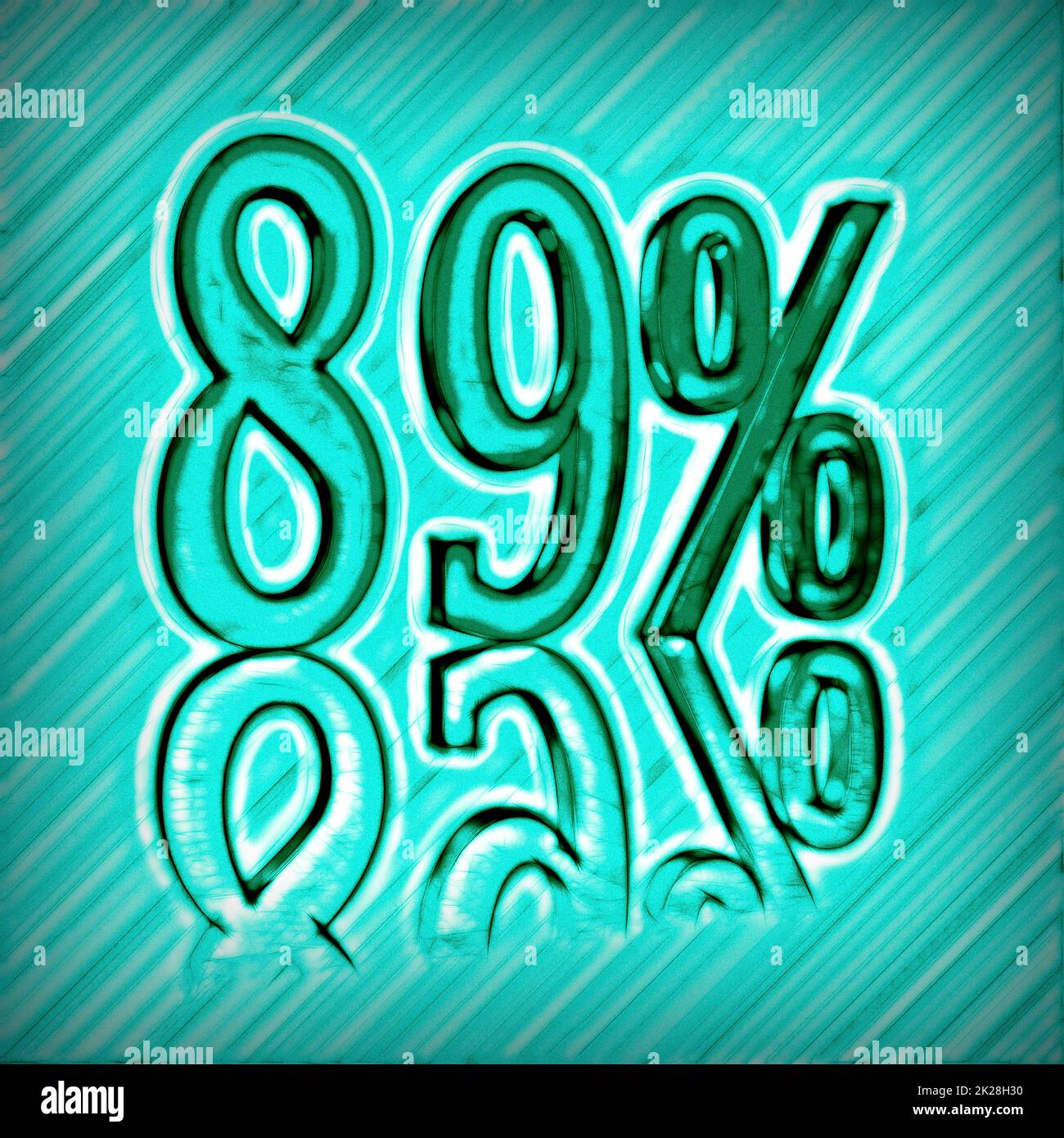 89%, 89 percent as a 3D illustration, 3D rendering Stock Photo - Alamy