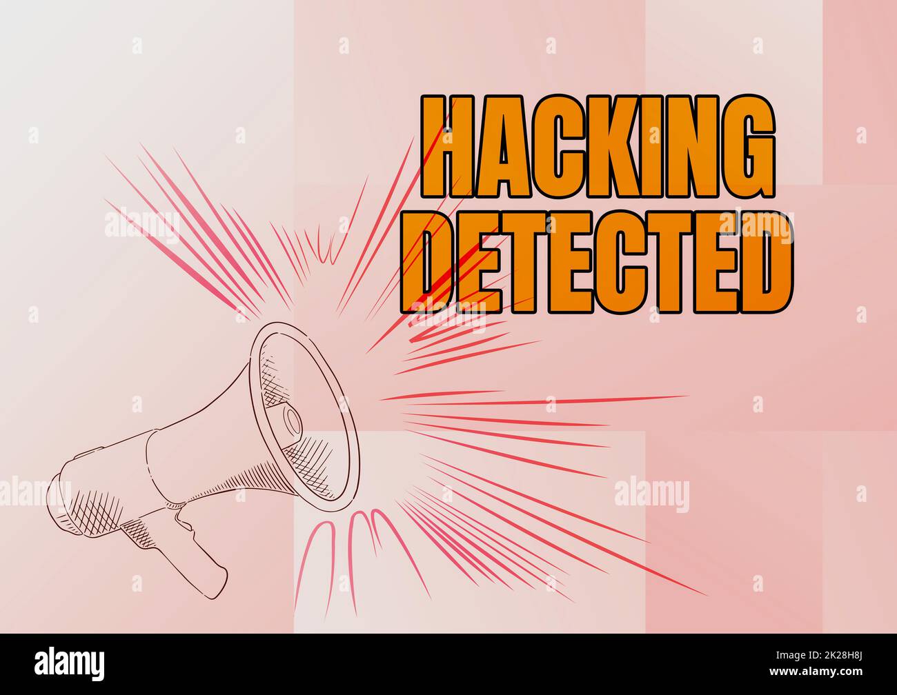 Handwriting text Hacking Detected. Business idea identify the presence or unauthorized access to ...