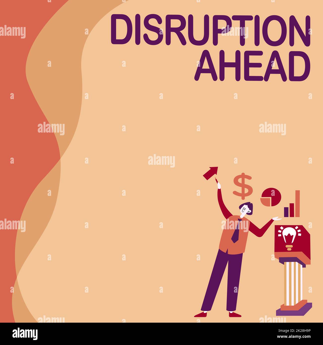 Inspiration showing sign Disruption Ahead. Business approach ...