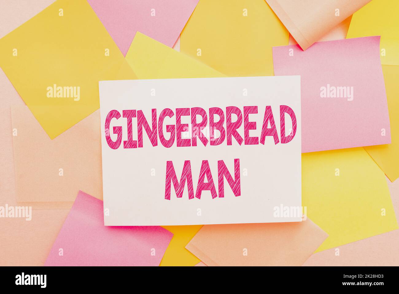 Hand writing sign Gingerbread Man. Word for cookie made of gingerbread ...