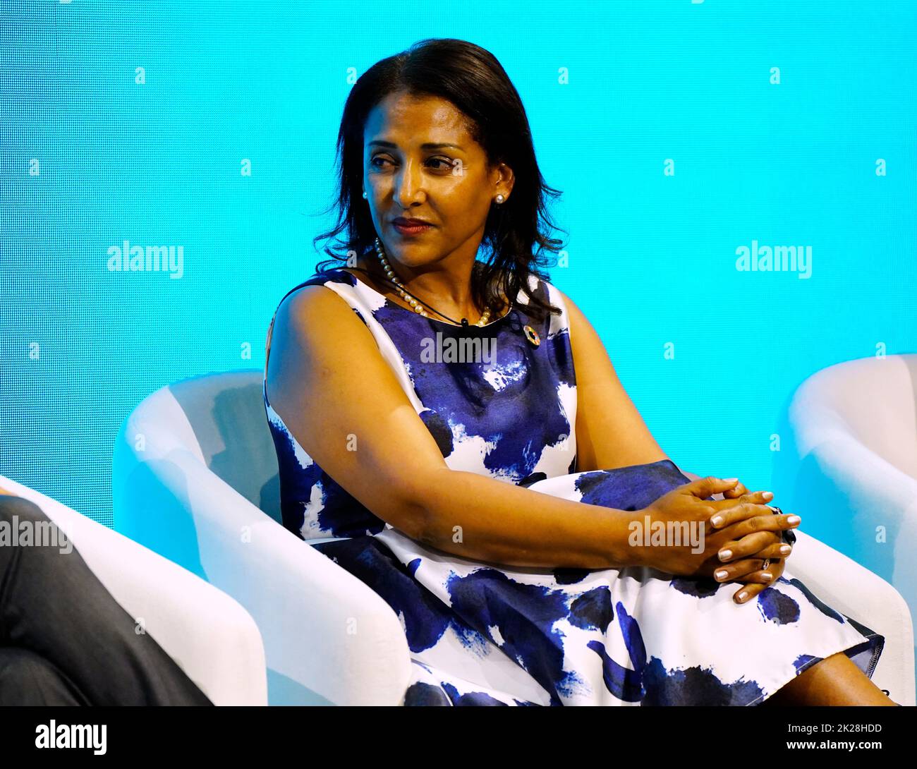 09/18/2022 New York, New York Senait Fisseha speaks onstage at The Unstoppable Africa Conference ...