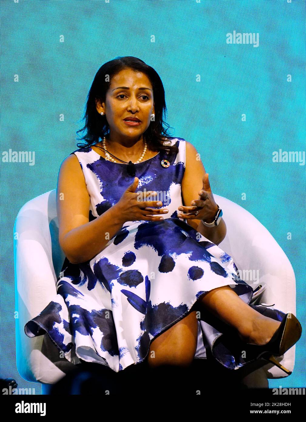 09/18/2022 New York, New York Senait Fisseha speaks onstage at The ...