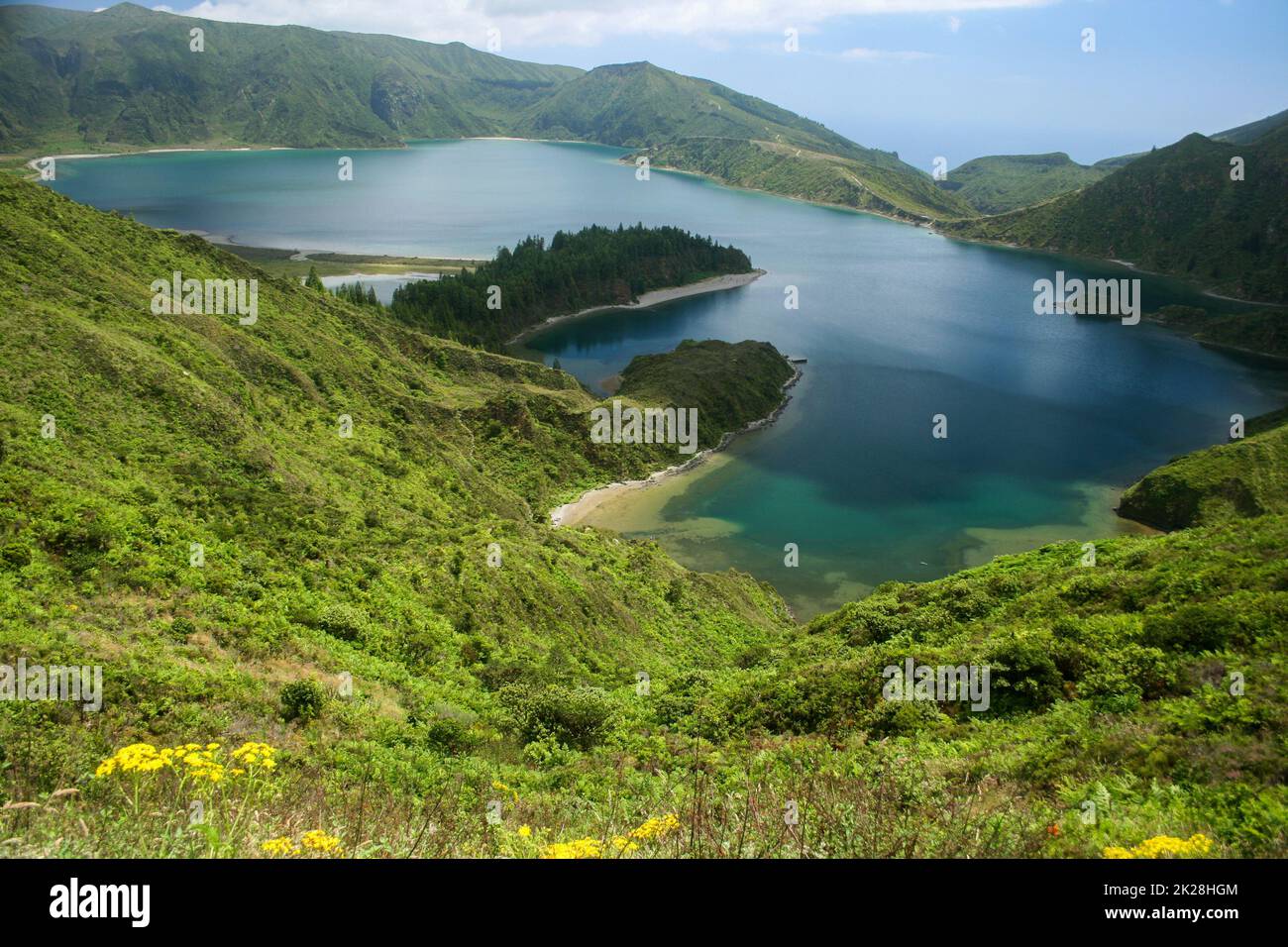 Panoramic view lake lagoa hi-res stock photography and images - Alamy