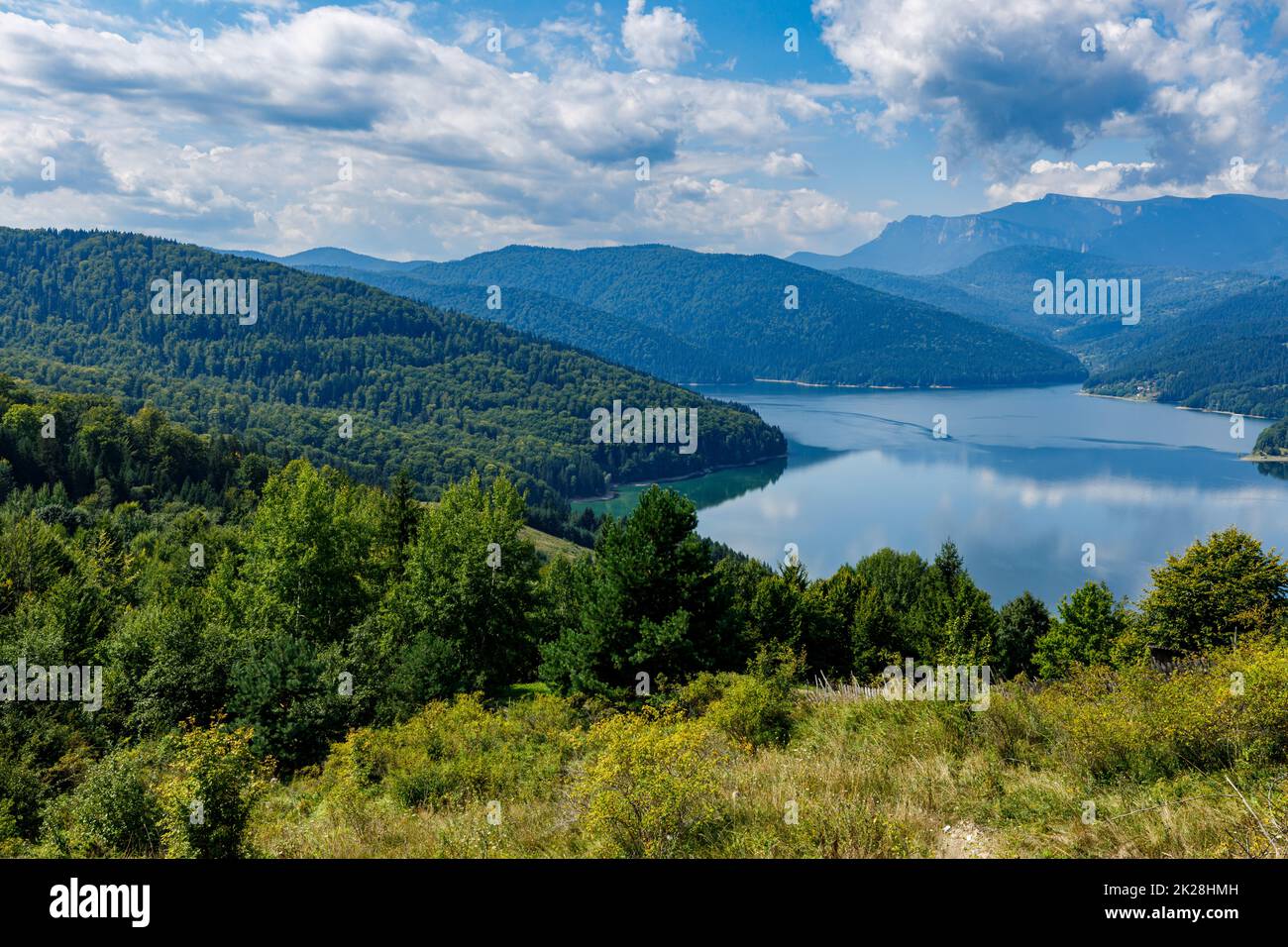 The lake Bicaz in carpathian landscape of romania Stock Photo - Alamy