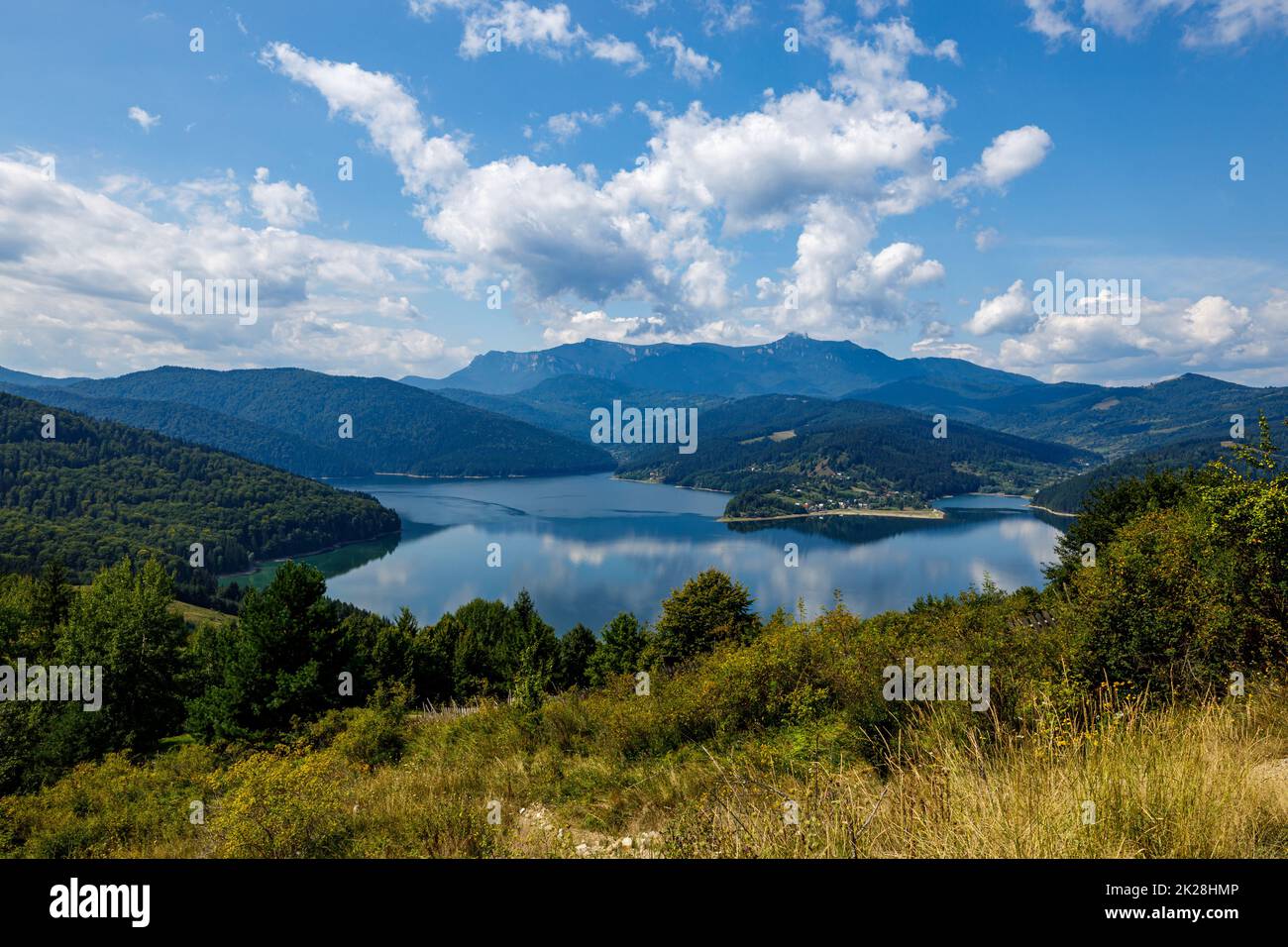 The lake Bicaz in carpathian landscape of romania Stock Photo - Alamy