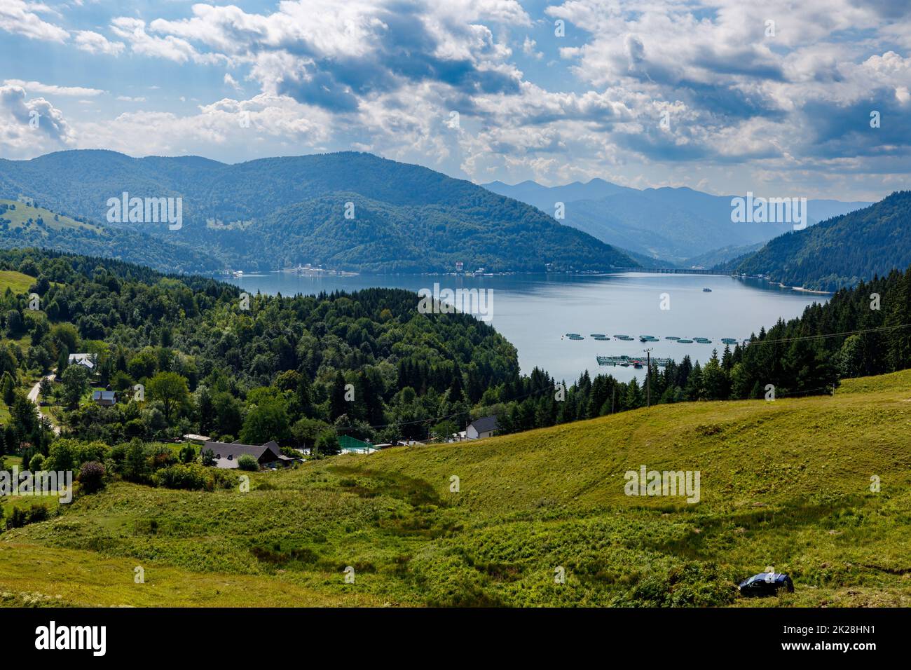 The lake Bicaz in carpathian landscape of romania Stock Photo - Alamy