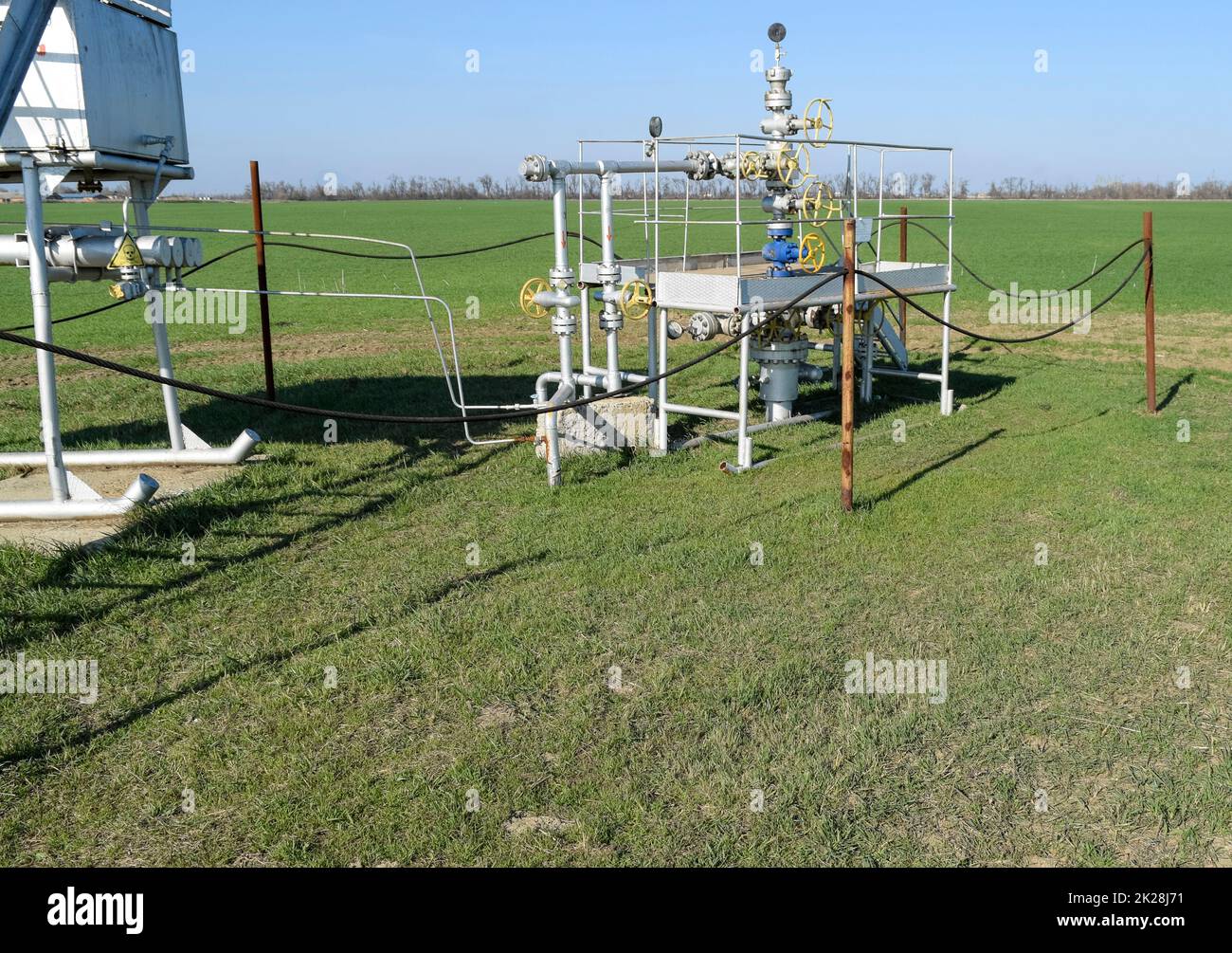 The equipment and technologies on oil fields. Oil well Stock Photo - Alamy
