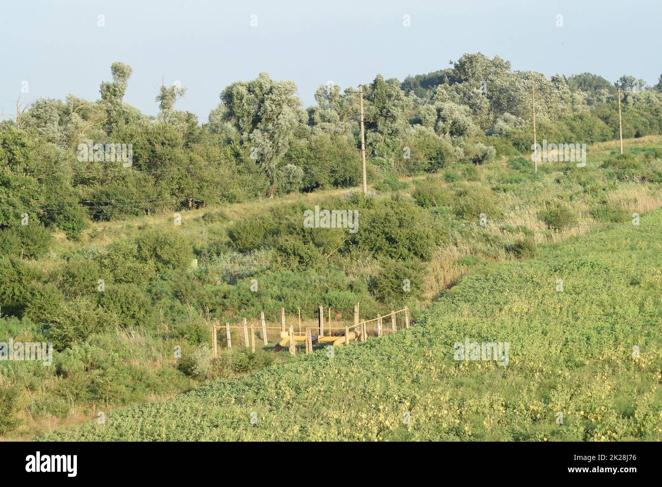 The gas pipeline through the small river Stock Photo - Alamy