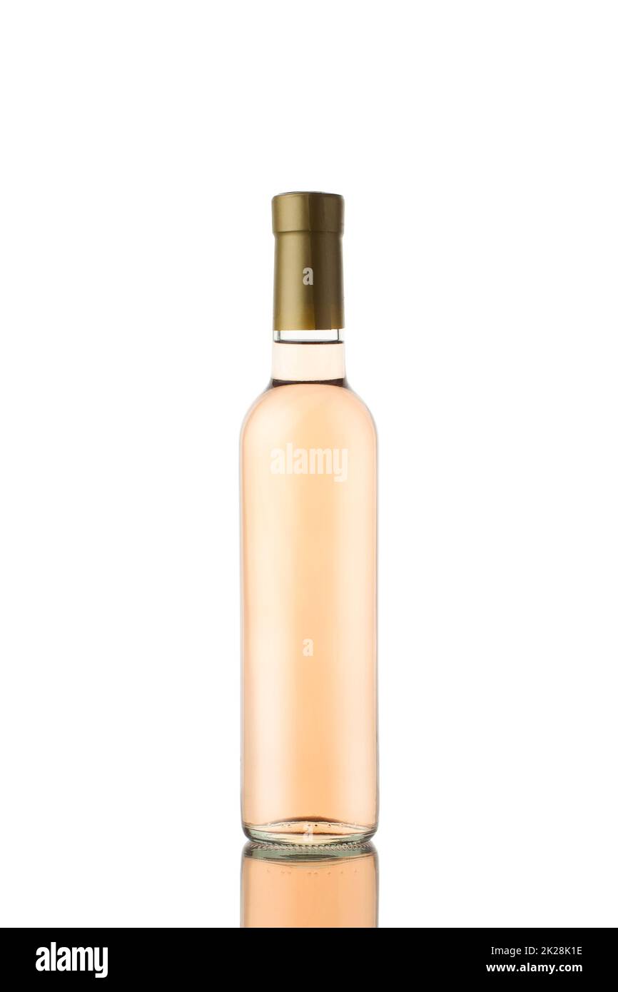 small 375ml rose wine bottle mockup isolated on white Stock Photo - Alamy