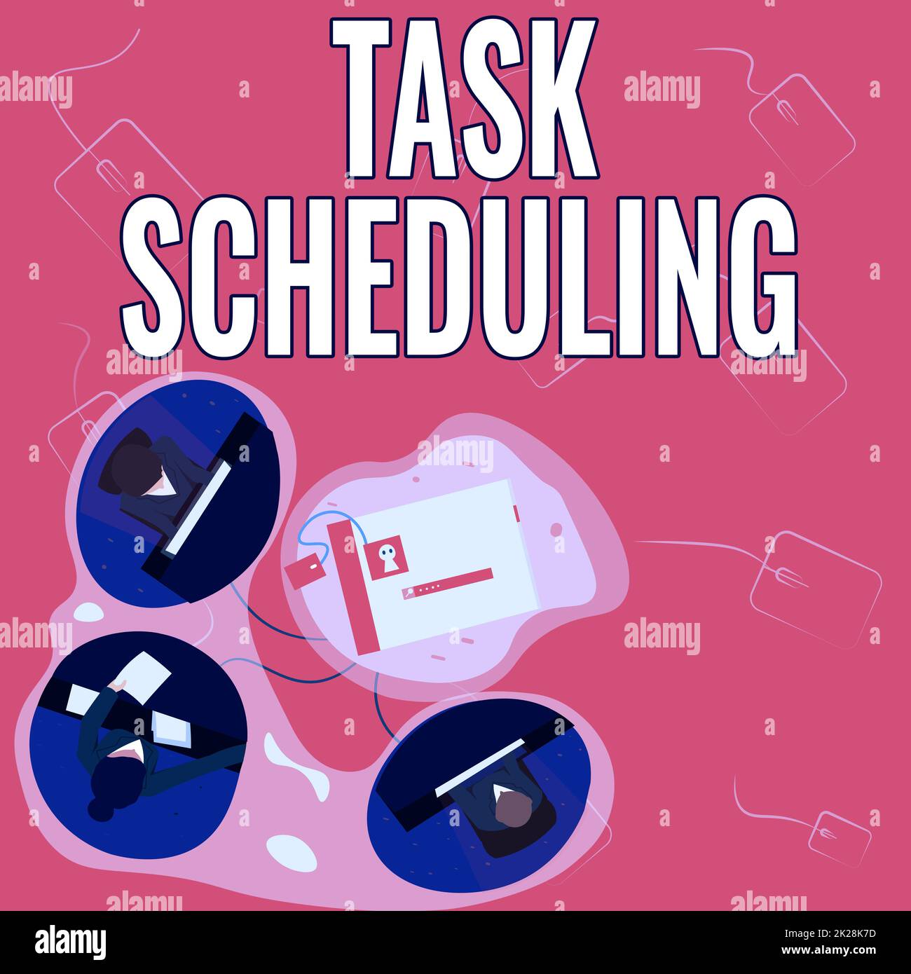 Text sign showing Task Scheduling. Business concept The assignment of start and end times to a ...
