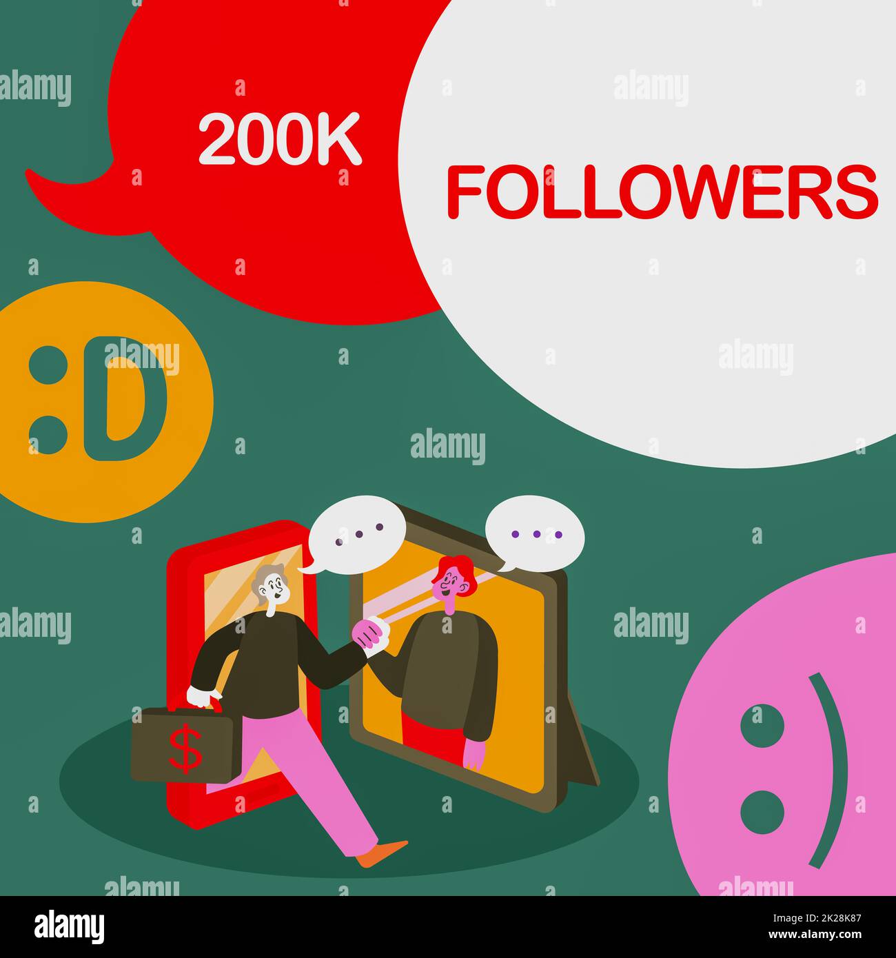 Handwriting text 200K Followers. Business showcase number of ...