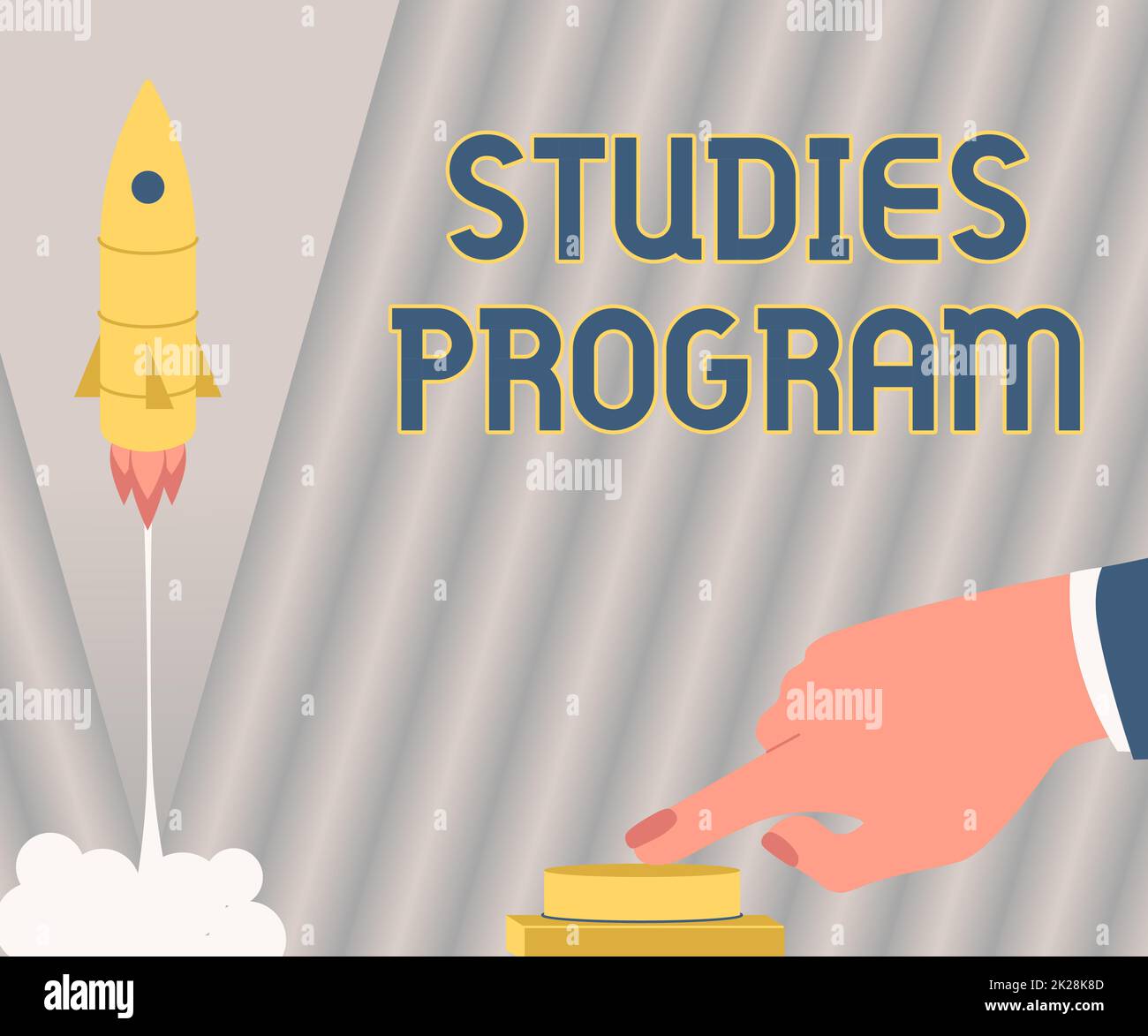 Sign displaying Studies Program. Business showcase Platform help move ...