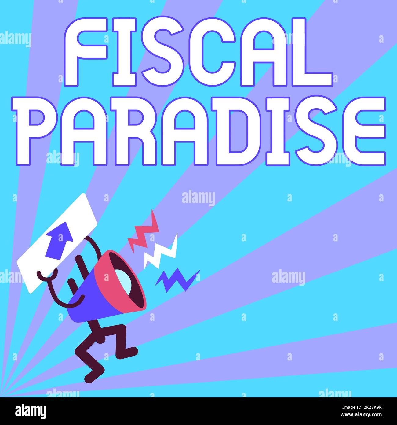 Conceptual display Fiscal Paradise. Word for The waste of public money ...