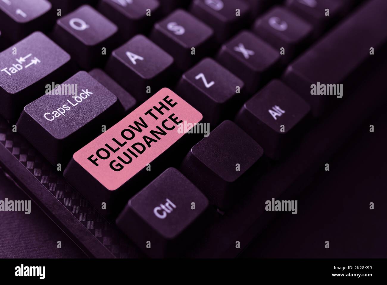 Sign displaying Follow The Guidance. Concept meaning controlling a ...