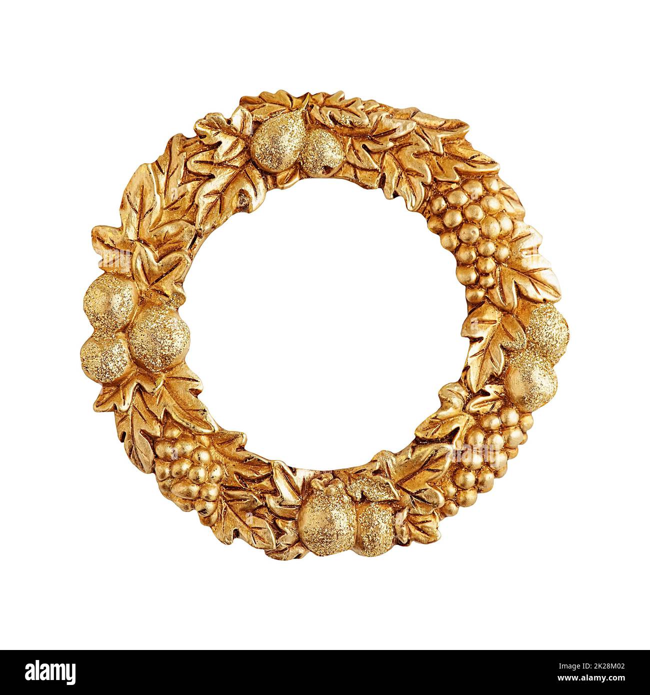 Round empty frame golden color isolated Stock Photo - Alamy