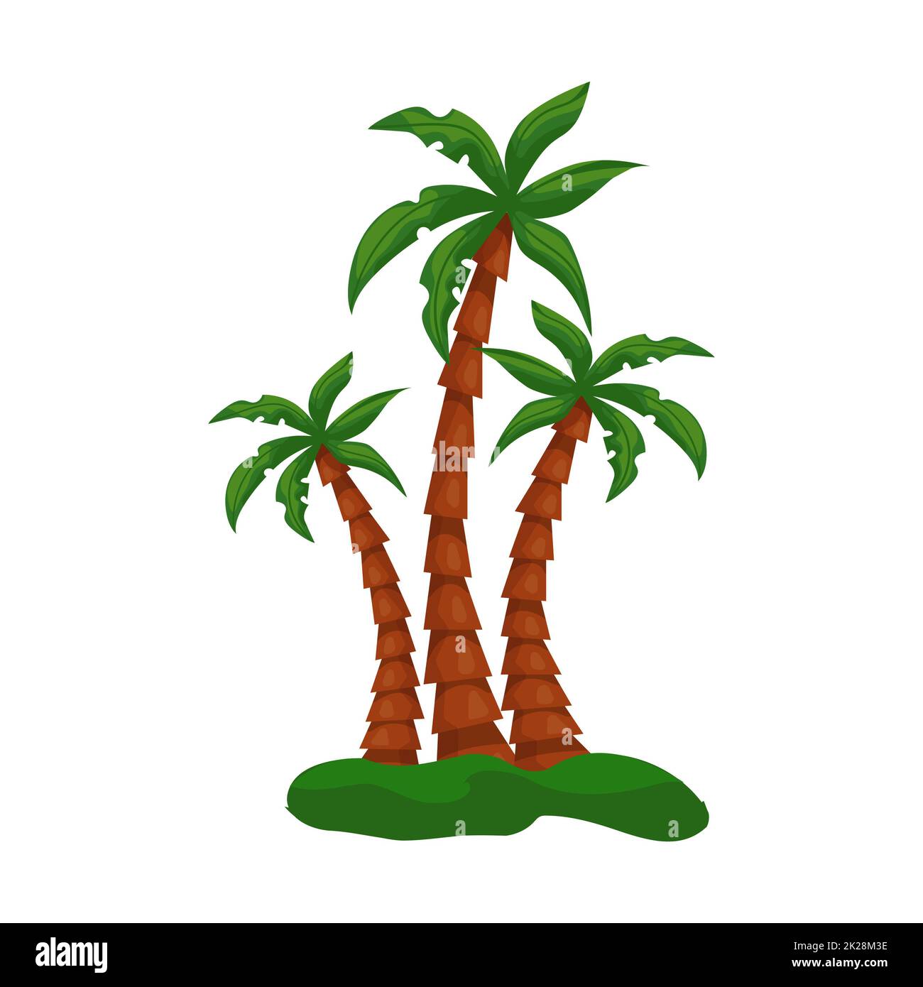 Realistic tall green palm trees isolated on white background - Vector ...