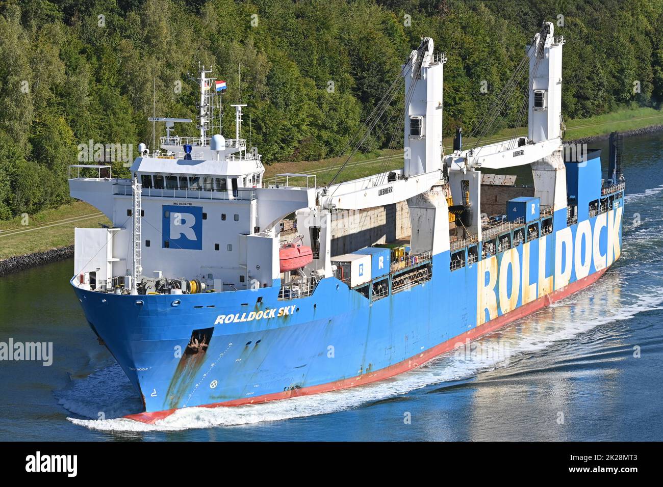 Heavy Load Carrier ROLLDOCK SKY passing the Kiel Canal Stock Photo - Alamy