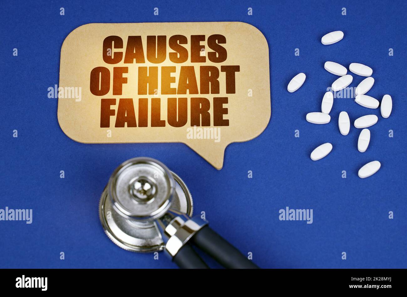 Medical concept. On the blue surface of the tablet, a stethoscope and a ...