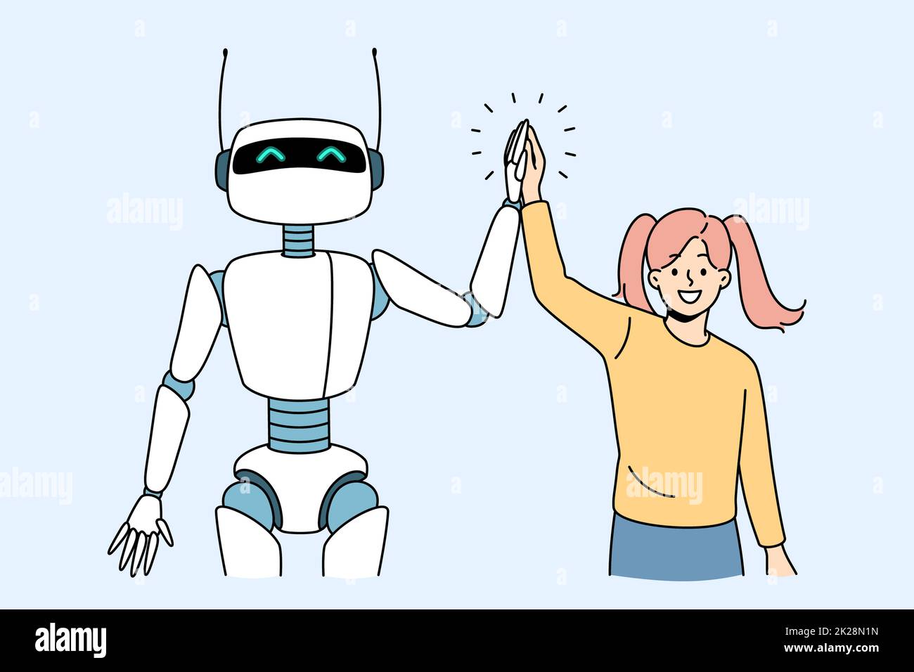 Friendship with artificial intelligence concept Stock Photo - Alamy Friendship with artificial intelligence concept Stock Photo - Alamy