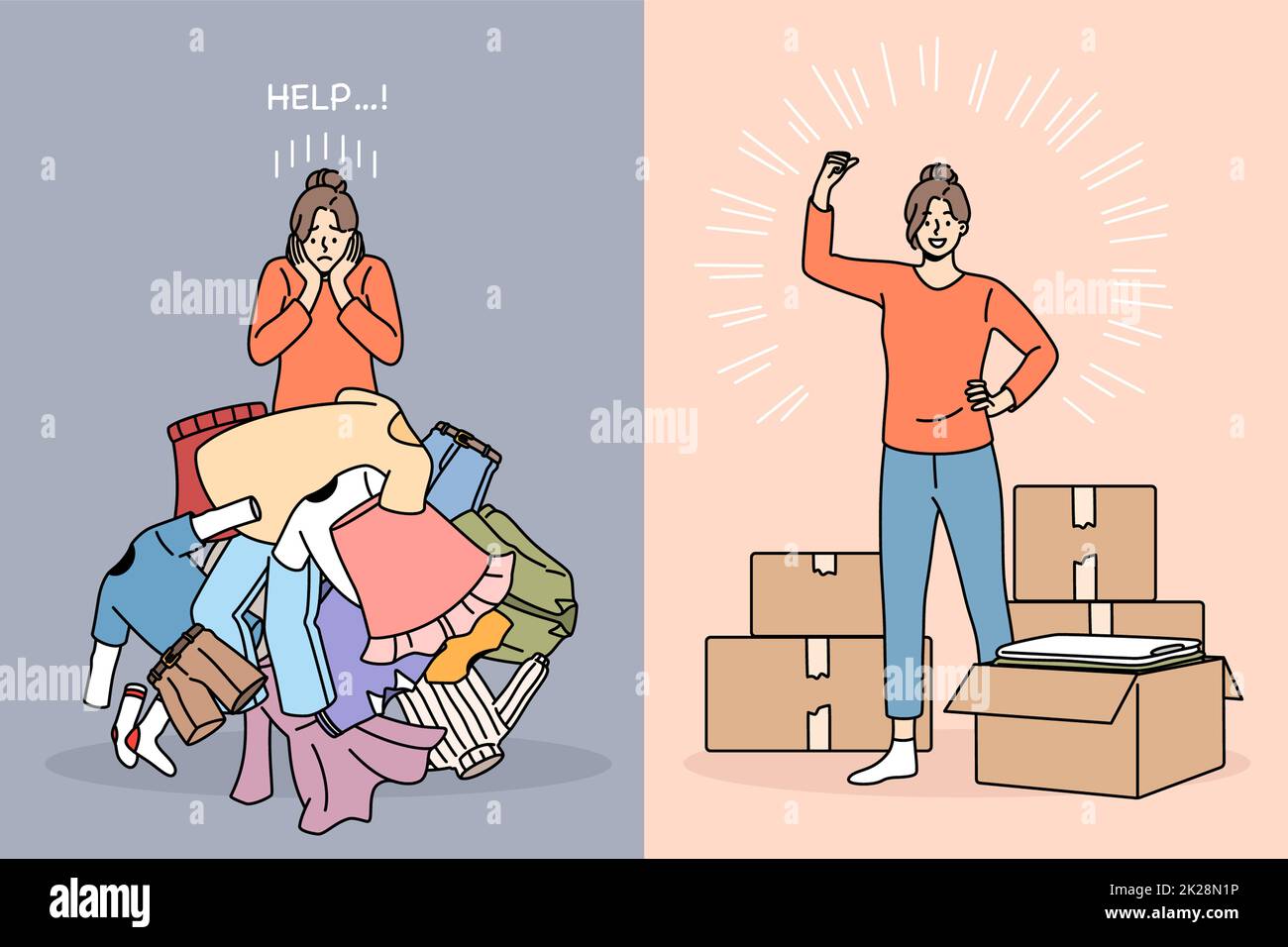 Tiding up and packing concept Stock Photo - Alamy