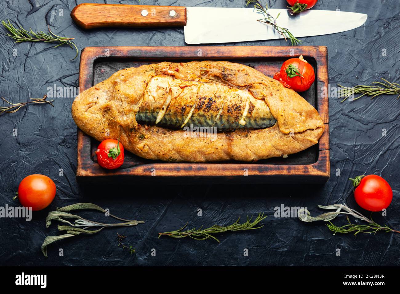 Food baked fillet mackerel hi-res stock photography and images - Alamy