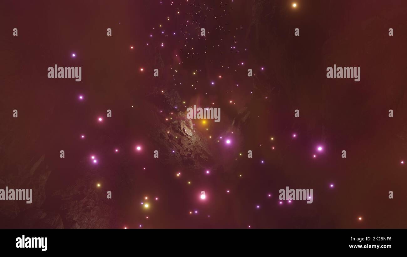 Mysterious Light Up Underwater Caves Adventure Stock Photo - Alamy