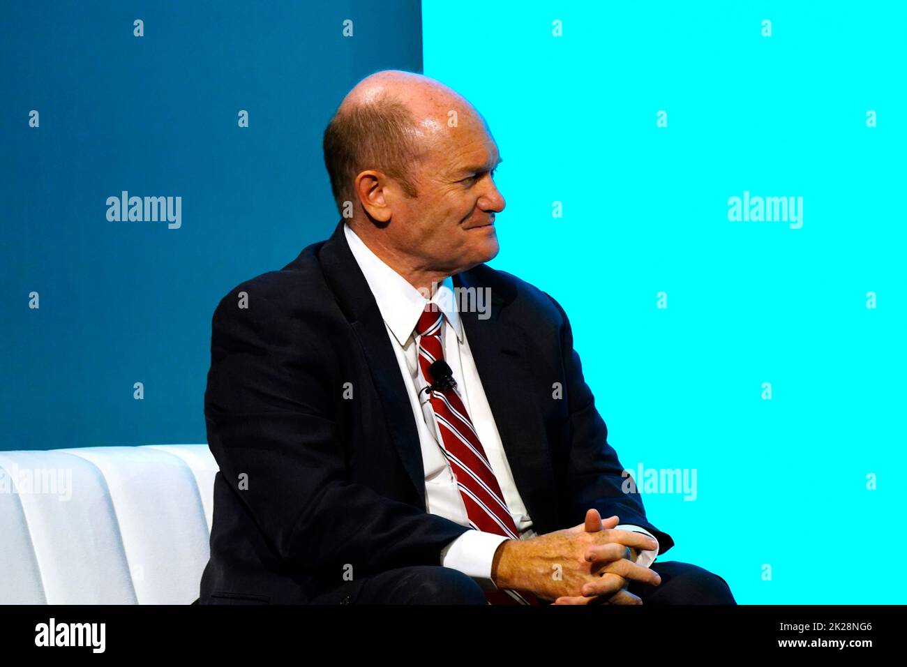 09/18/2022 New York, New York Senator Christopher Coons speaks onstage ...